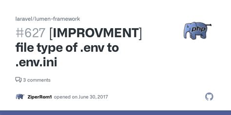 Improvment File Type Of Env To Env Ini Issue Laravel Lumen Framework Github
