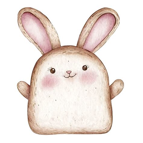 Cute Bunny Shaped Bread Illustration For Bakeries Stock Illustration Illustration Of Pastel