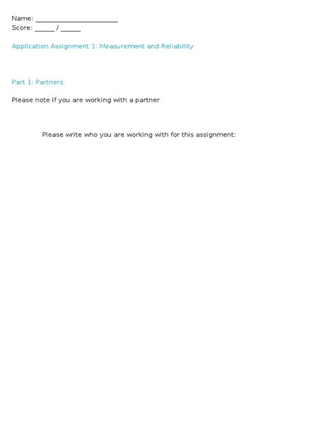 Application Assignment 1 Pdf Experiment Behavior