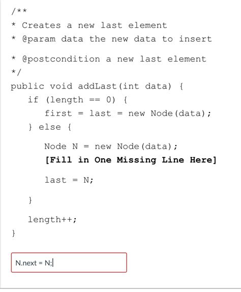 Solved For Java Using A Linked List Add Element To The End