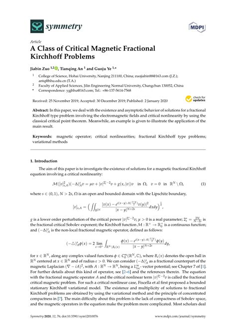 Pdf A Class Of Critical Magnetic Fractional Kirchhoff Problems