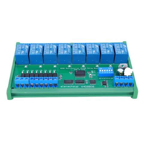 8ch Uart Rs485 Modulo Relè Din35 C45 Modbus Rtu Scheda Interruttore Di Controllo Dc 12 V Eur