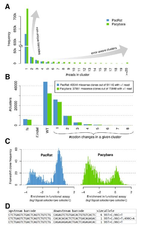 A Comparison Of Cluster Size Frequencies Both Pacrat And Pacybara