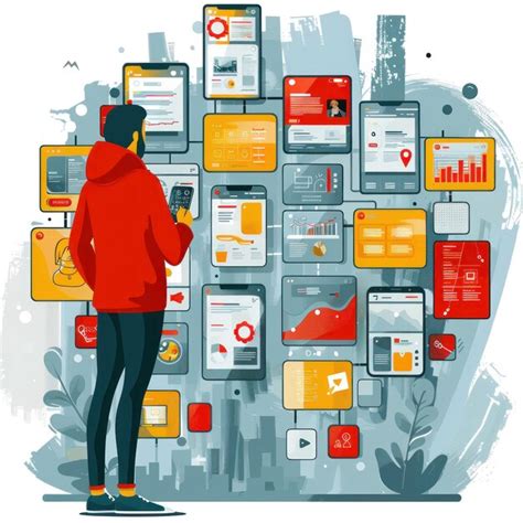 Man Interacting With Data In Digital Network Premium Ai Generated Image