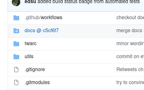 repo documentation wiki as submodule · issue 421 · docnow twarc · github