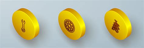 아이소메트릭 라인 렌치 스패너 자동차용 합금 휠 레이싱 트랙 아이콘을 설정합니다 벡터 3차원 형태에 대한 스톡 벡터 아트 및 기타 이미지 3차원 형태 거리 고무