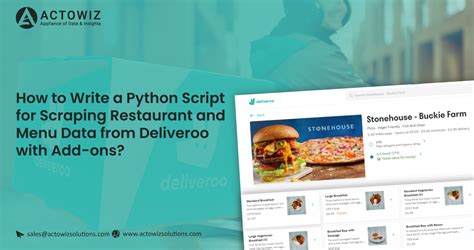 how to write a python script for scraping restaurant and menu data from