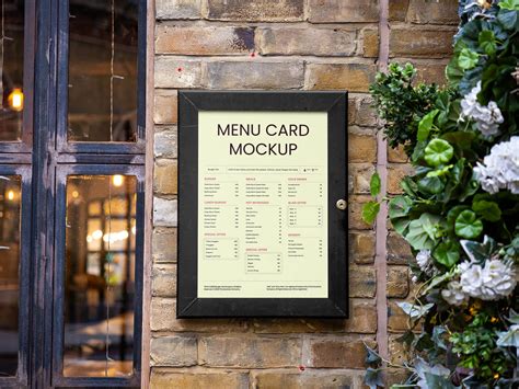 Wall Mounted Framed Menu Mockup Free Psd Templates