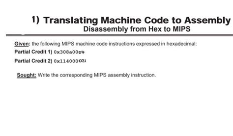 Solved 1 Translating Machine Code To Assembly Disassembly