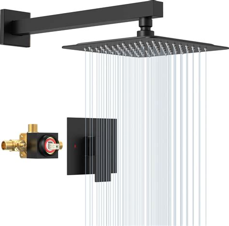 Gotonovo 10 Inch Shower Head Rainfall Shower System Matte Black And 20