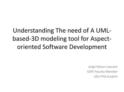 Uml For Aspect Oriented Design Ppt