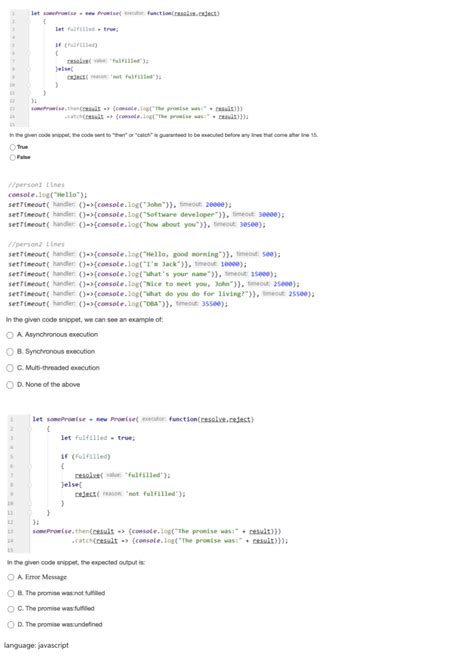 Solved 1 2 Let Somepromise New Promise Executor