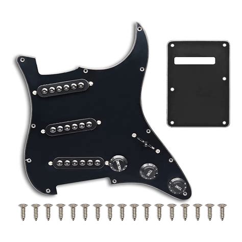 사전 배선 St Pickguard Sss 3 단일 코일 픽업 조정 가능한 나사 펜더 표준 Stratocaster 기타 부품