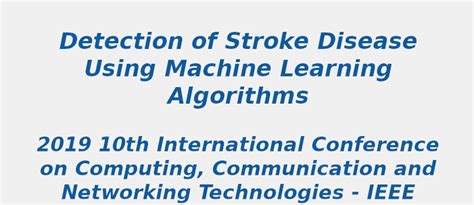 Phd And Master Research Topic In Detection Of Stroke Disease Using