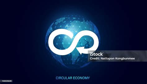 추상 순환 경제 기호와 세계 환경 재활용 청정 에너지 정부 환경 보호 배경 순환 경제 개념 천연 자원의 사용 순환 개념에 대한 스톡 벡터 아트 및 기타 이미지 Istock