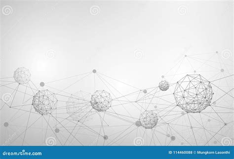 Abstract Molecule And Atom Structure White And Grey Science Or Medical