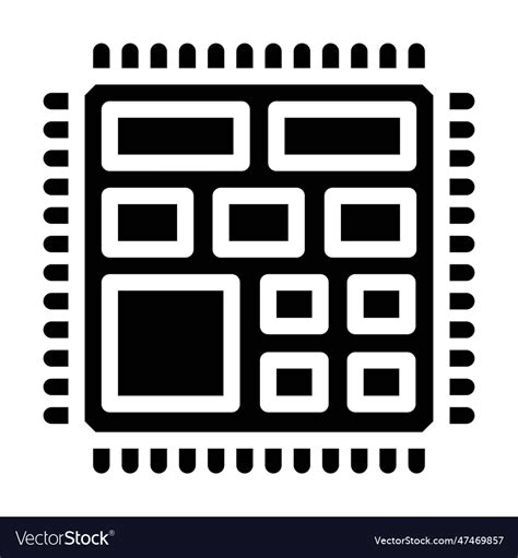 Microcontroller Electrical Engineer Glyph Icon Vector Image