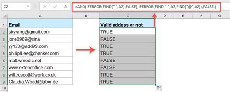 How To Check If The Email Address Is Valid Or Not In Excel