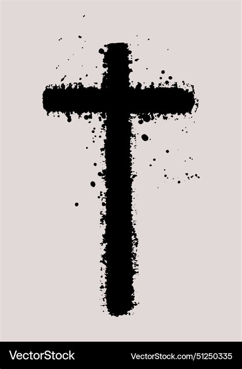 Hand Painted Grunge Style Cross Background Vector Image