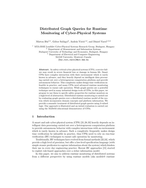 Pdf Distributed Graph Queries For Runtime Monitoring Of Cyber