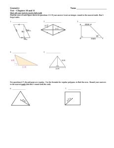Geometry Area Worksheet Shapes Polygons Circles