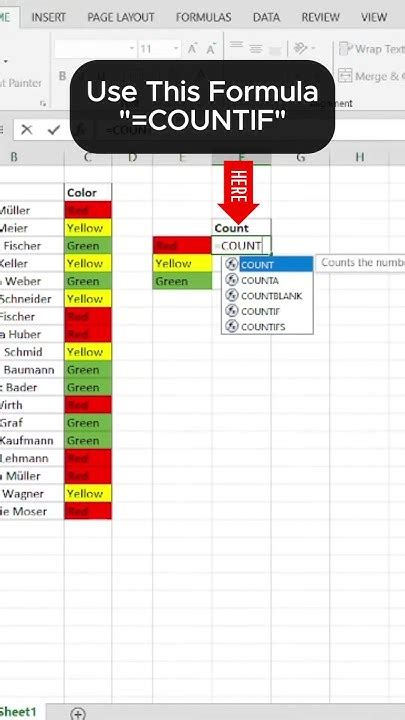 Countif Formula In Excel Shorts Excel Exceltips Exceltricks Viral Youtube