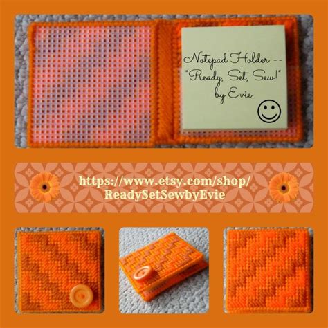 Plastic Canvas Colorful Notepad Holder Notepad Included Holds 3