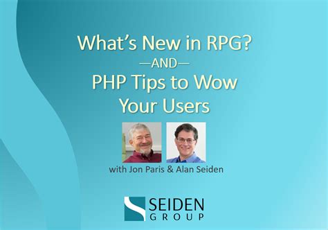 Alans Php Tips To Wow Your Users Video Seiden Group