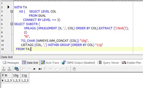 ora 00904 wm concat 부적합한 식별자 해결하기 xmlagg wm concat listagg 범상치