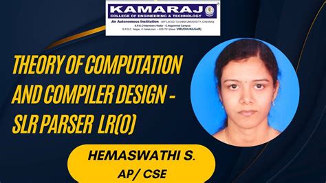 Theory Of Computation And Compiler Design SLR PARSER LR 0 YouTube