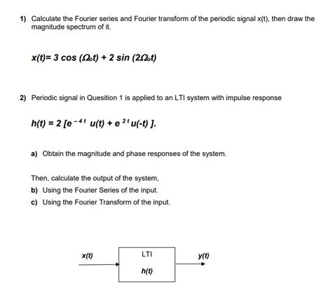 Calculate The Fourier Series And Fourier Transform Chegg