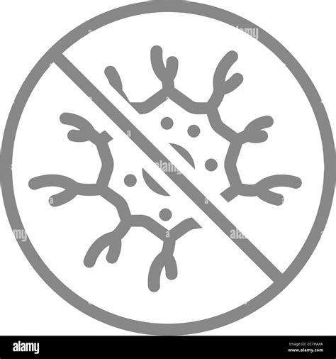 Nerve Cell With Prohibition Sign Line Icon Dead Neuron Neural Atrophy No Sensitivity Symbol