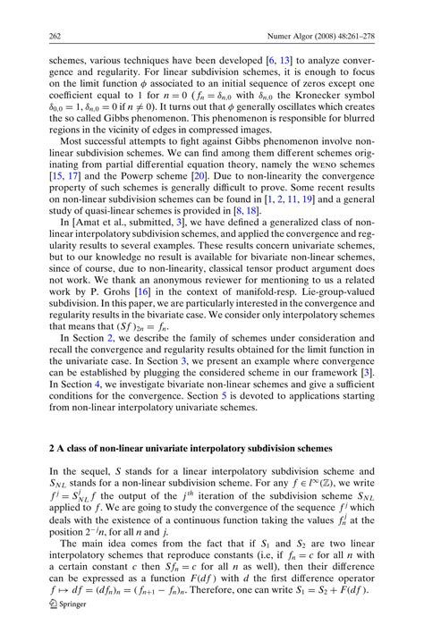 solution non linear subdivision scheme bivariate subdivision scheme