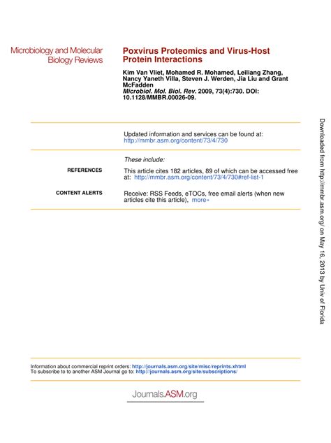 Pdf Poxvirus Proteomics And Virus Host Protein Interactions