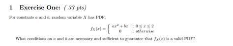 solved 1 exercise one 33pts for constants a and b random