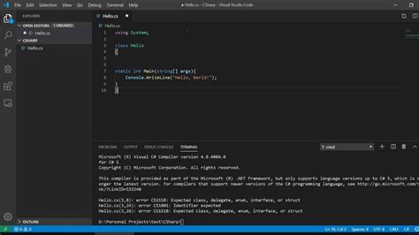 C Sharp Hello World Youtube