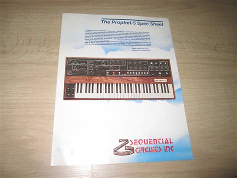 Sequential Circuits Prophet 5 Catalog 70s Original Reverb Australia