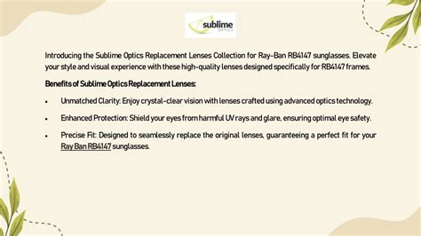 Ppt Enhance Your Ray Ban Rb4147 With The Sublime Optics Replacement Lenses Powerpoint