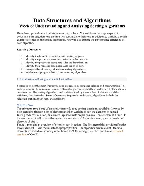 Data Structures And Algorithms Week 6 Lecture Notes Data Structures