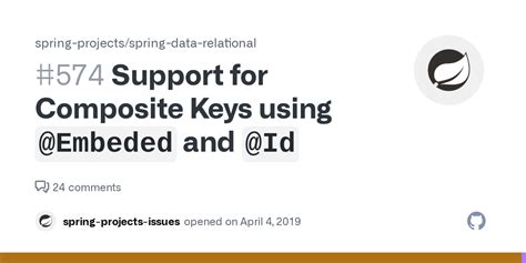 support for composite keys using ` embeded` and ` id` · issue 574