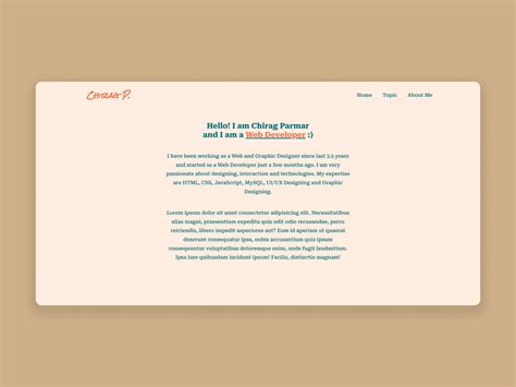 GitHub Chiragxp Simple Portfolio Design Designed And Developed This As A Part Of Of My