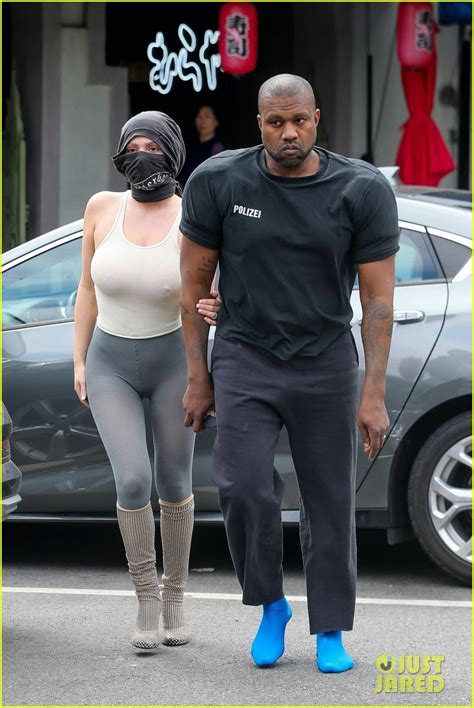 Kanye West Wears Shirt With Shoulder Pads Goes Shoeless During Ice Cream Date With Wife Bianca