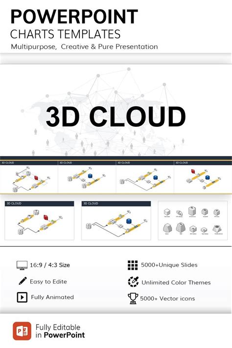 3d Cloud Data Storage Powerpoint Charts Template Download Pptx Presentation