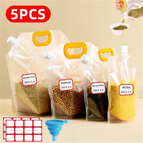 Bolsa Sellada De 5 Piezas Para Granos Contenedores De Cereales A Prueba