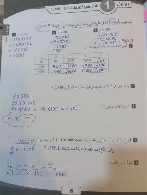 الصف الرابع المنهاج الأردني امهاترابع حل رياضيات كتابالتمارين