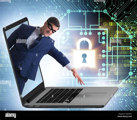 The Hacker Man Trying To Steal Personal Data Stock Photo Alamy