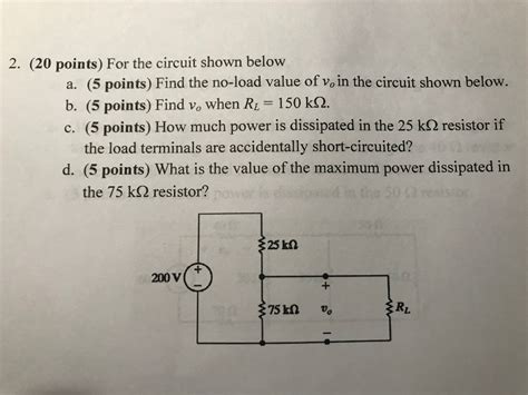 Solved 2 20 Points For The Circuit Shown Below A 5