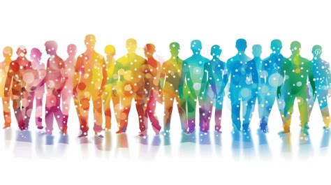 A Colorful And Abstract Illustration Of A Diverse Group Of People Walking Together Symbolizing