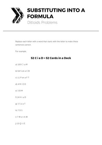 Expressions And Substitution Into Formulae Complete Unit Of Work Teaching Resources