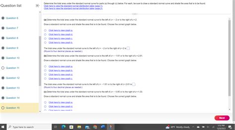 Solved Click Here To View The Standard Normal Distribution